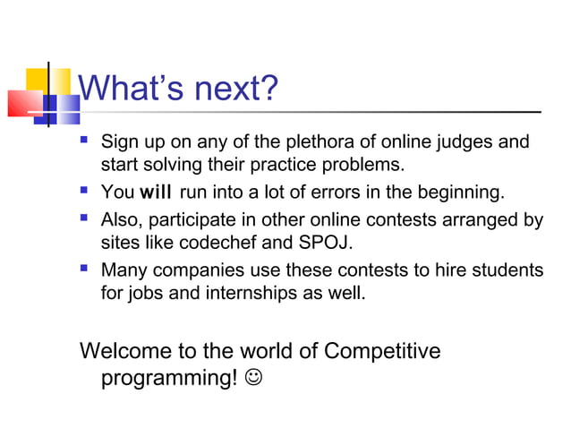 An introduction to Competitive Programming | PPT