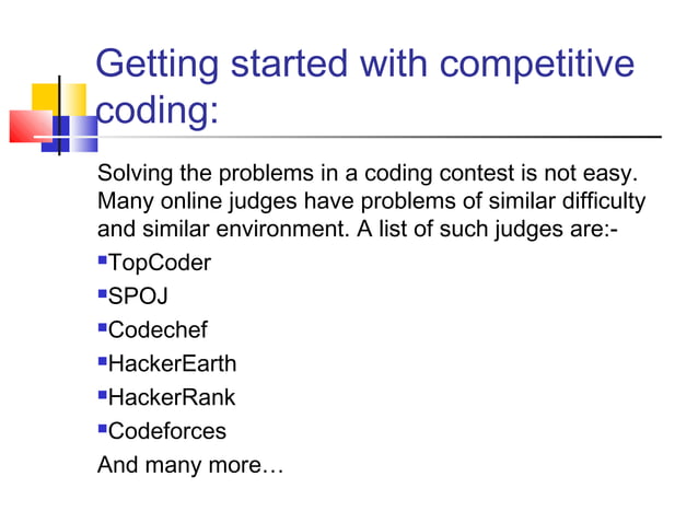 An introduction to Competitive Programming | PPT