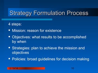 Competitive advantage and strategy formulation process | PPT