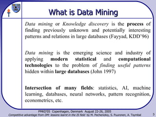 Competitive advantage from Data Mining: some lessons learnt ... | PPT