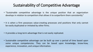Sustainability of Competitive advantage | PPTX