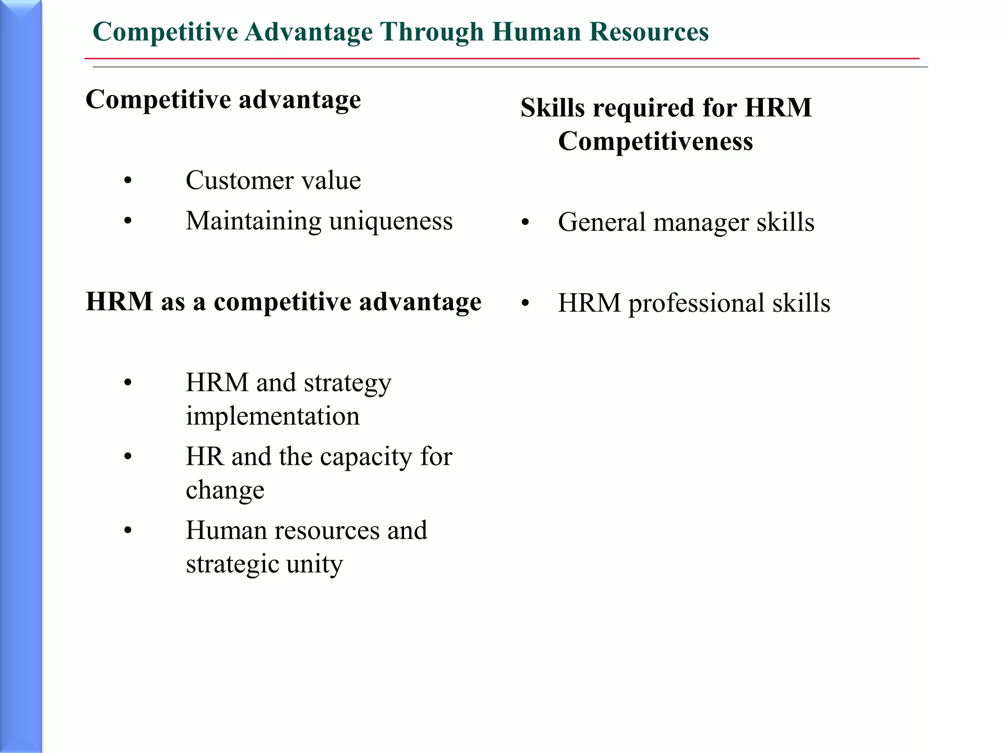 Competitive advantage through Human Resource | PPT