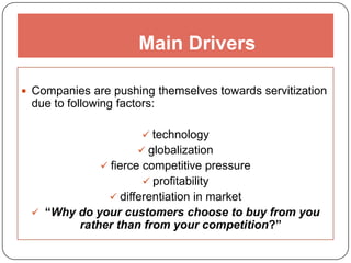 Competitive advantage through servitization | PPT