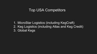 Competitive Analysis of U.S. Keg Rental and Lease Providers | PPTX