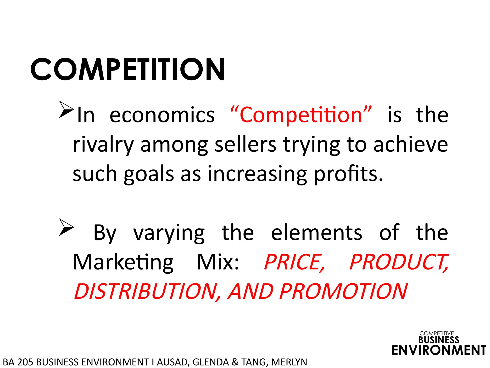 COMPETITIVE BUSINESS ENVIRONMENT2016.pptx | Business Administration ...