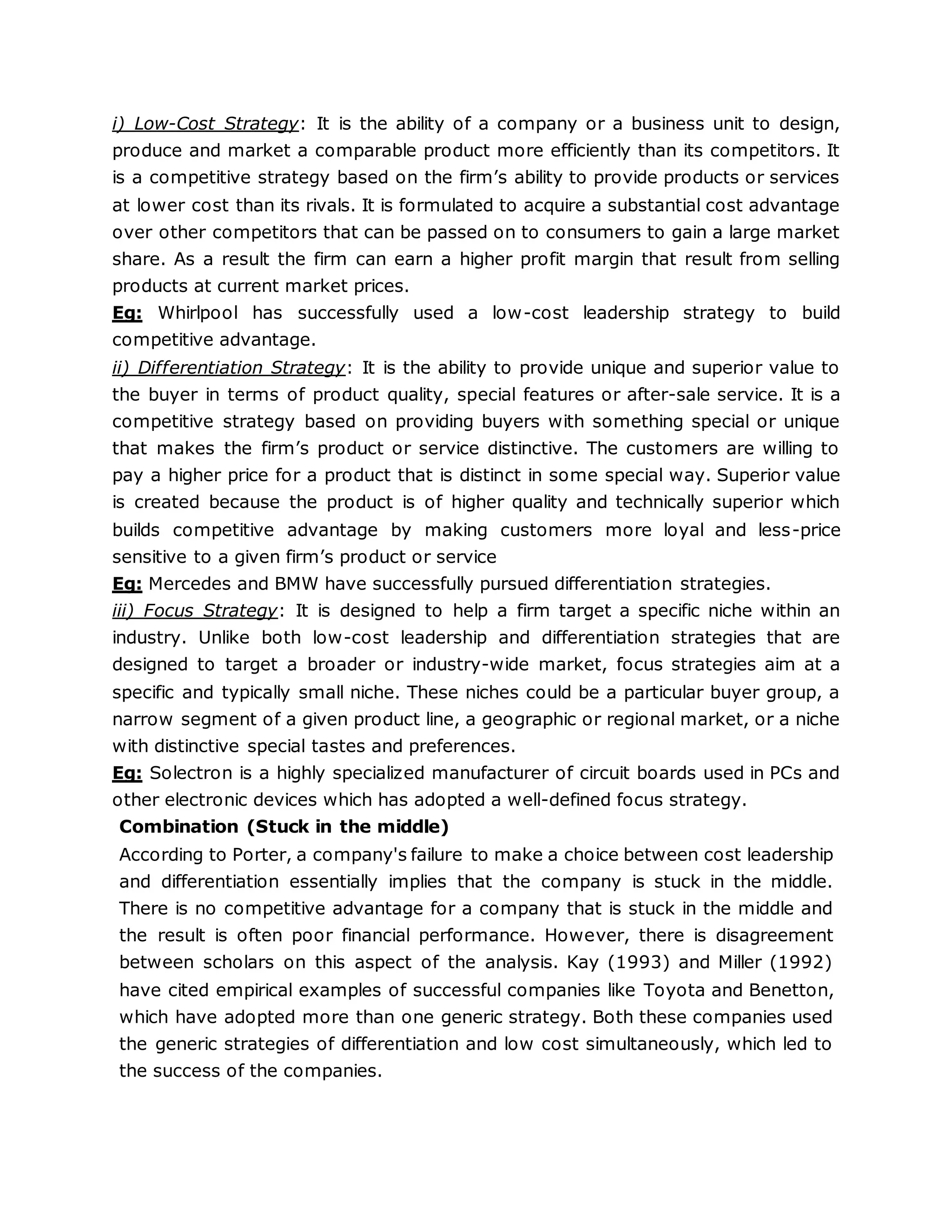 Competitive business strategy porter | DOCX