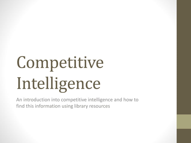 Competitive intelligence | PPT