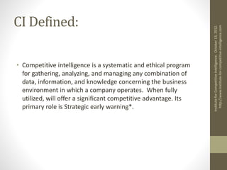 Competitive intelligence | PPTX