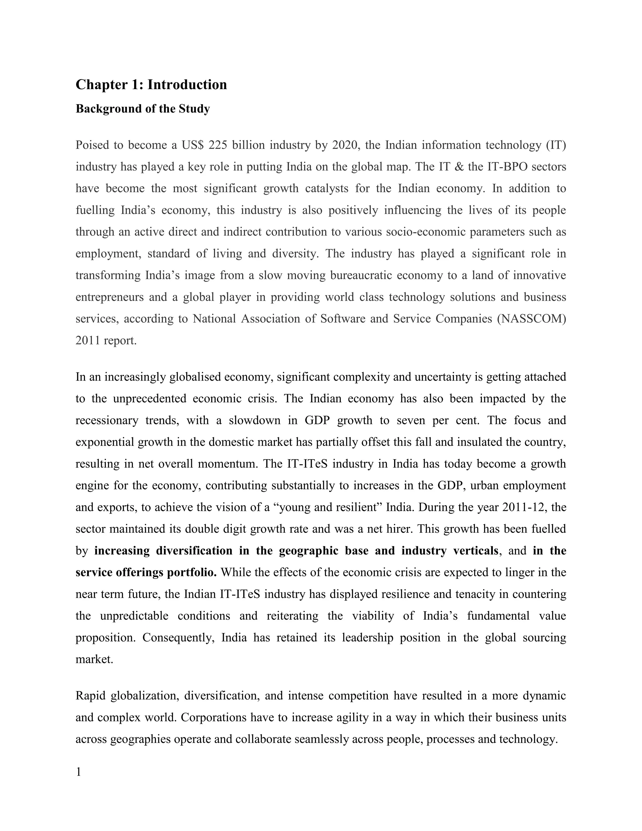 Competitive landscape of indian it industry | DOCX
