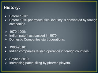 Competitive landscape of the pharma industry in india | PPTX