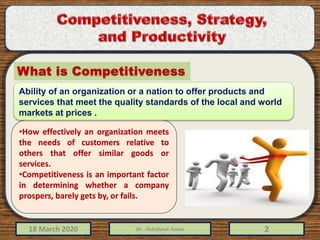 Competitiveness, strategy, productivity | PPTX