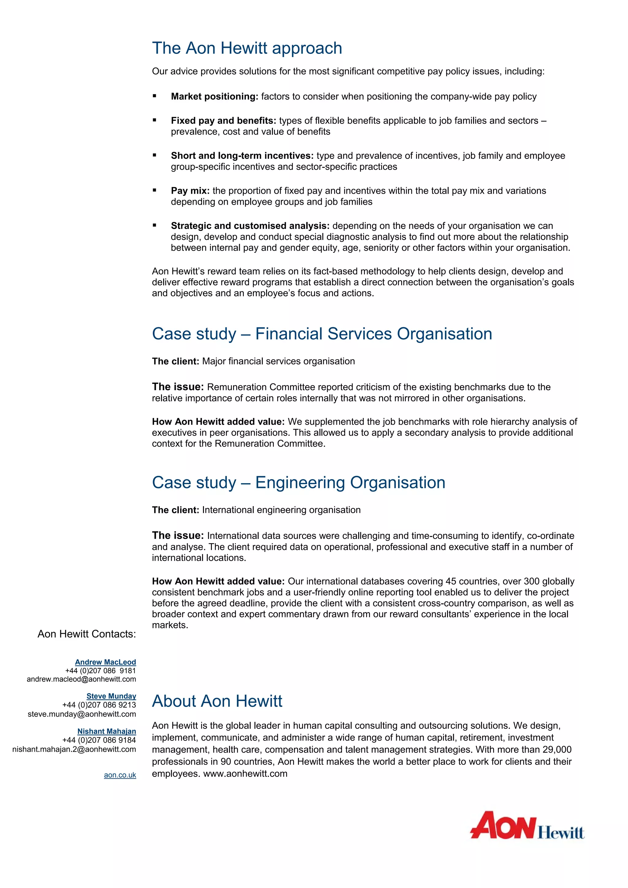 Competitive pay analysis - Aon Hewitt | PDF