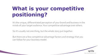27 Ways to Create Your Competitive Positioning & Business ...