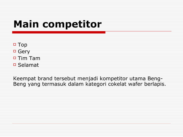 Competitive Review: Beng-Beng | PPT