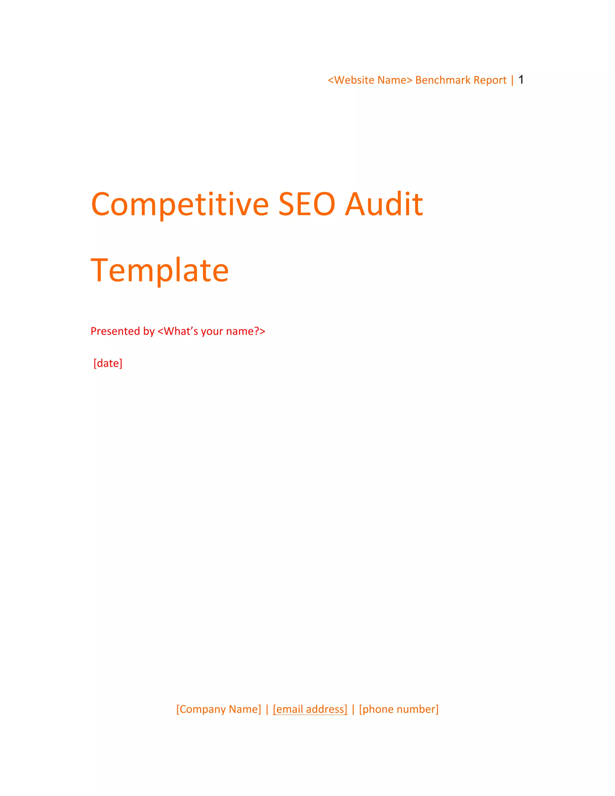 Competitive SEO Audit Template | PDF