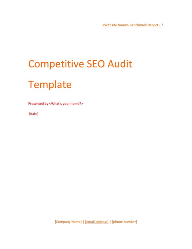 Competitive SEO Audit Template | PDF