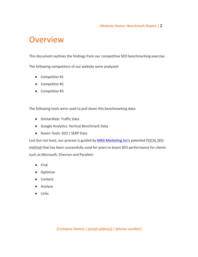 Competitive SEO Audit Template | PDF