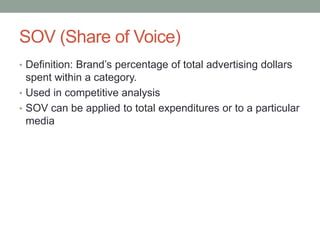 Competitive spend analysis sov | PPT