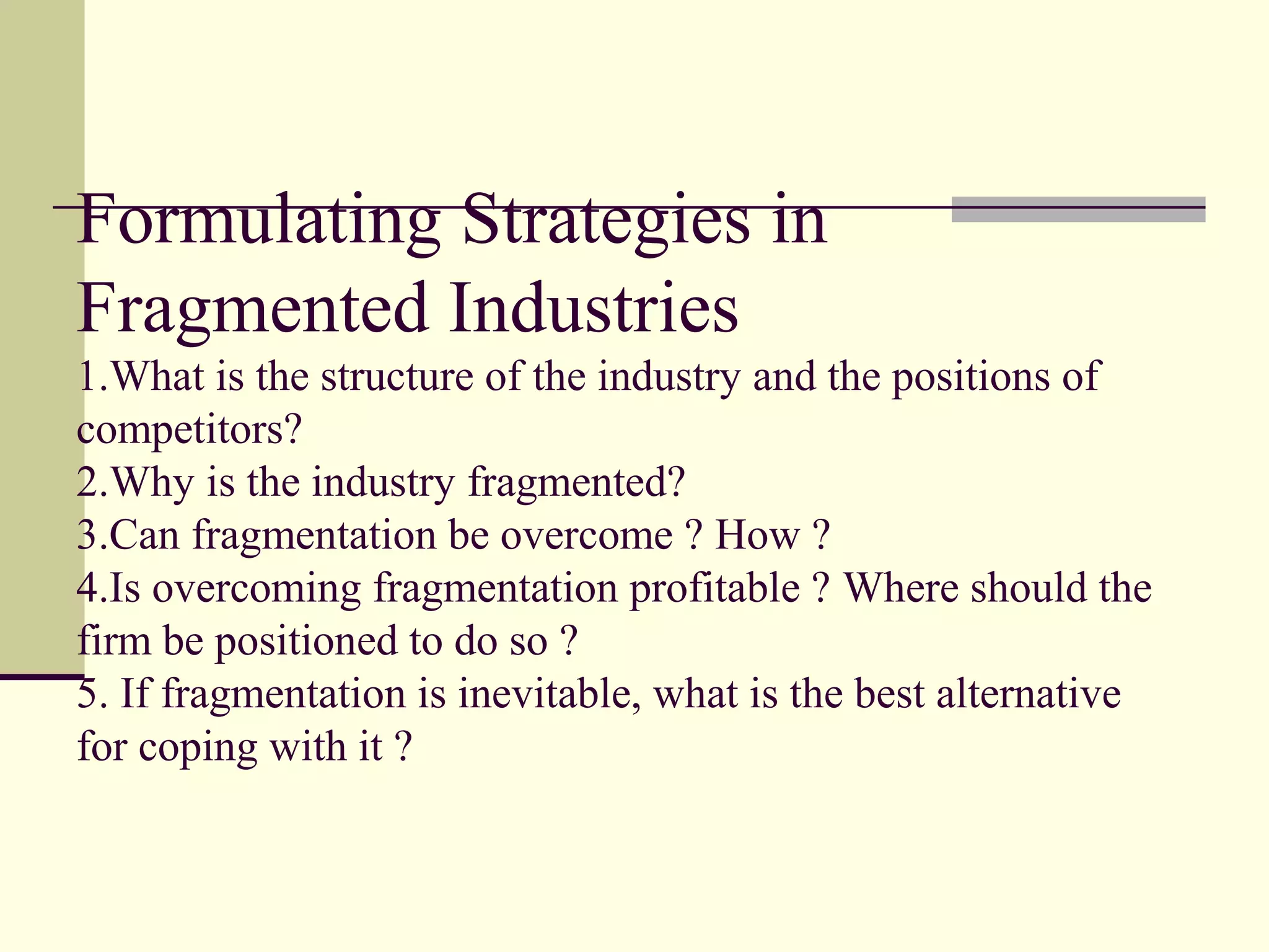 Competitive strategies in different types of industries | PPT