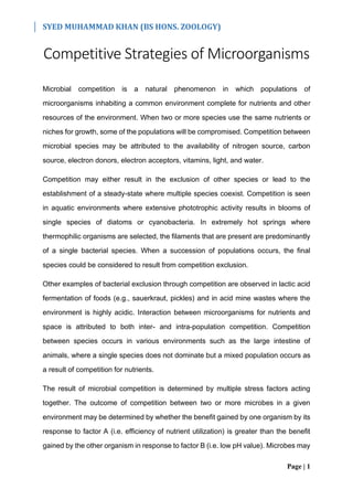 Competitive Strategies of Microorganisms | PDF