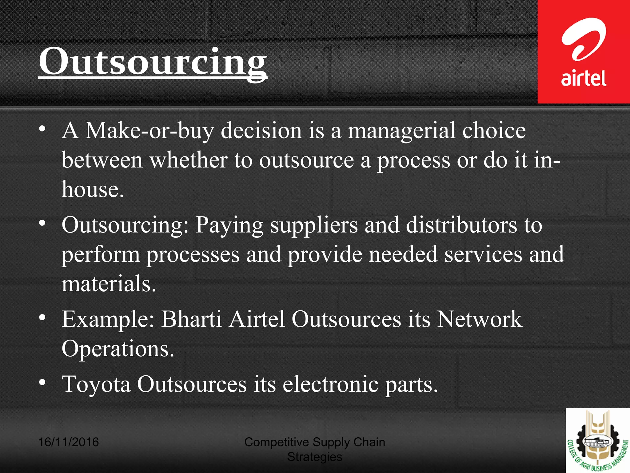 Competitive supply chain strategies lsm | PPT