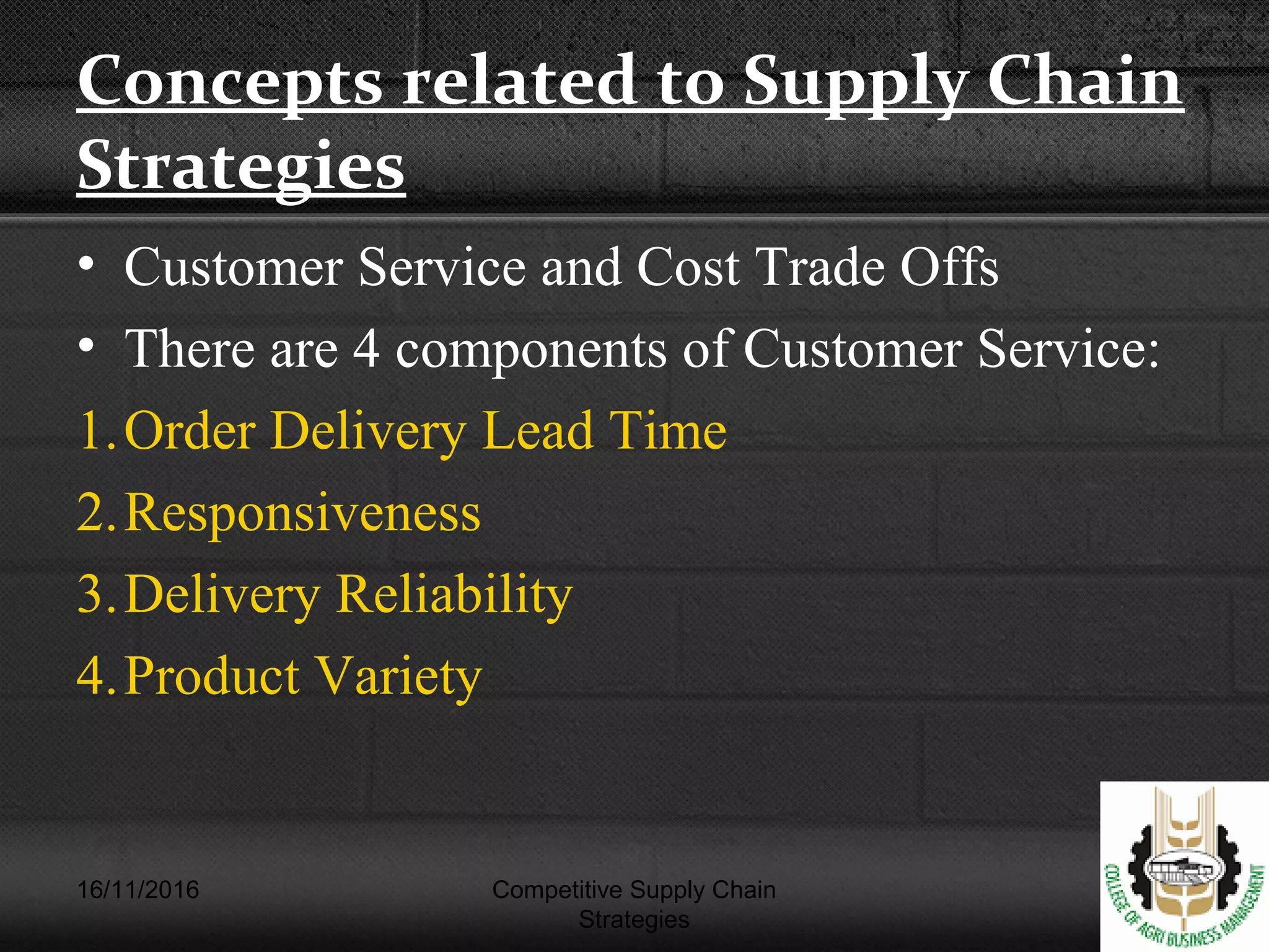 Competitive supply chain strategies lsm | PPT
