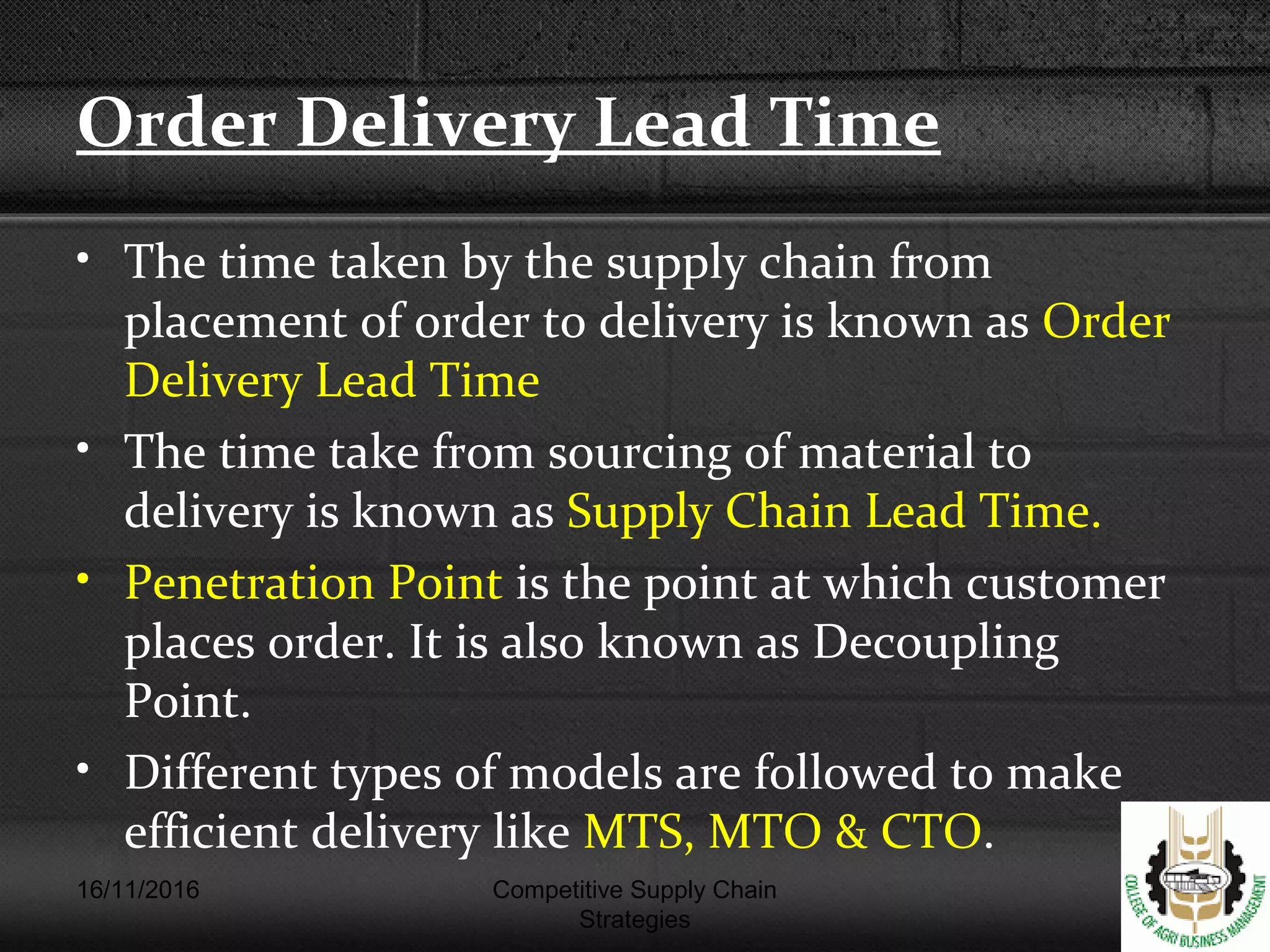 Competitive supply chain strategies lsm | PPT