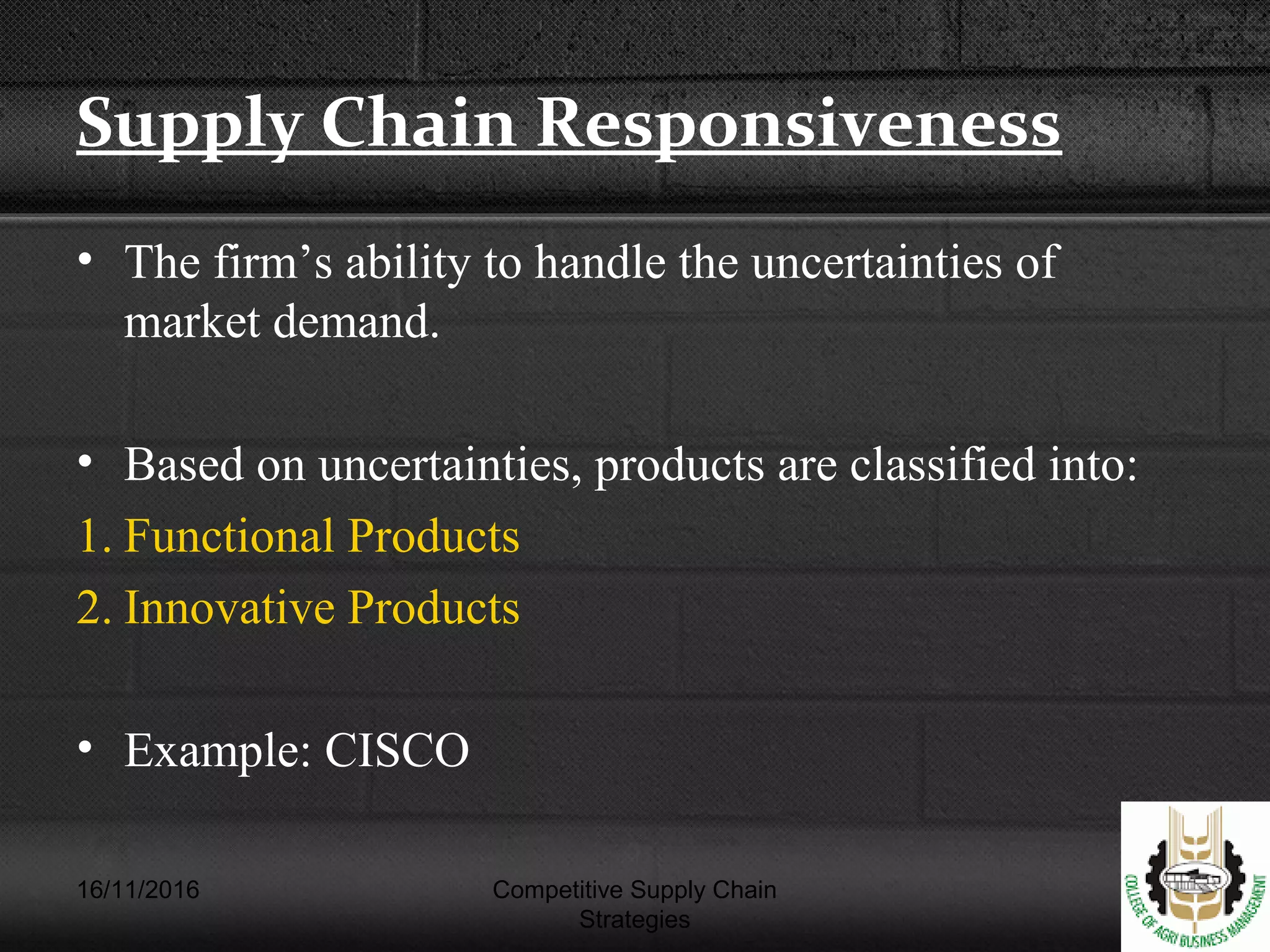 Competitive supply chain strategies lsm | PPT