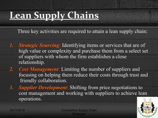 Competitive supply chain strategies lsm | PPT