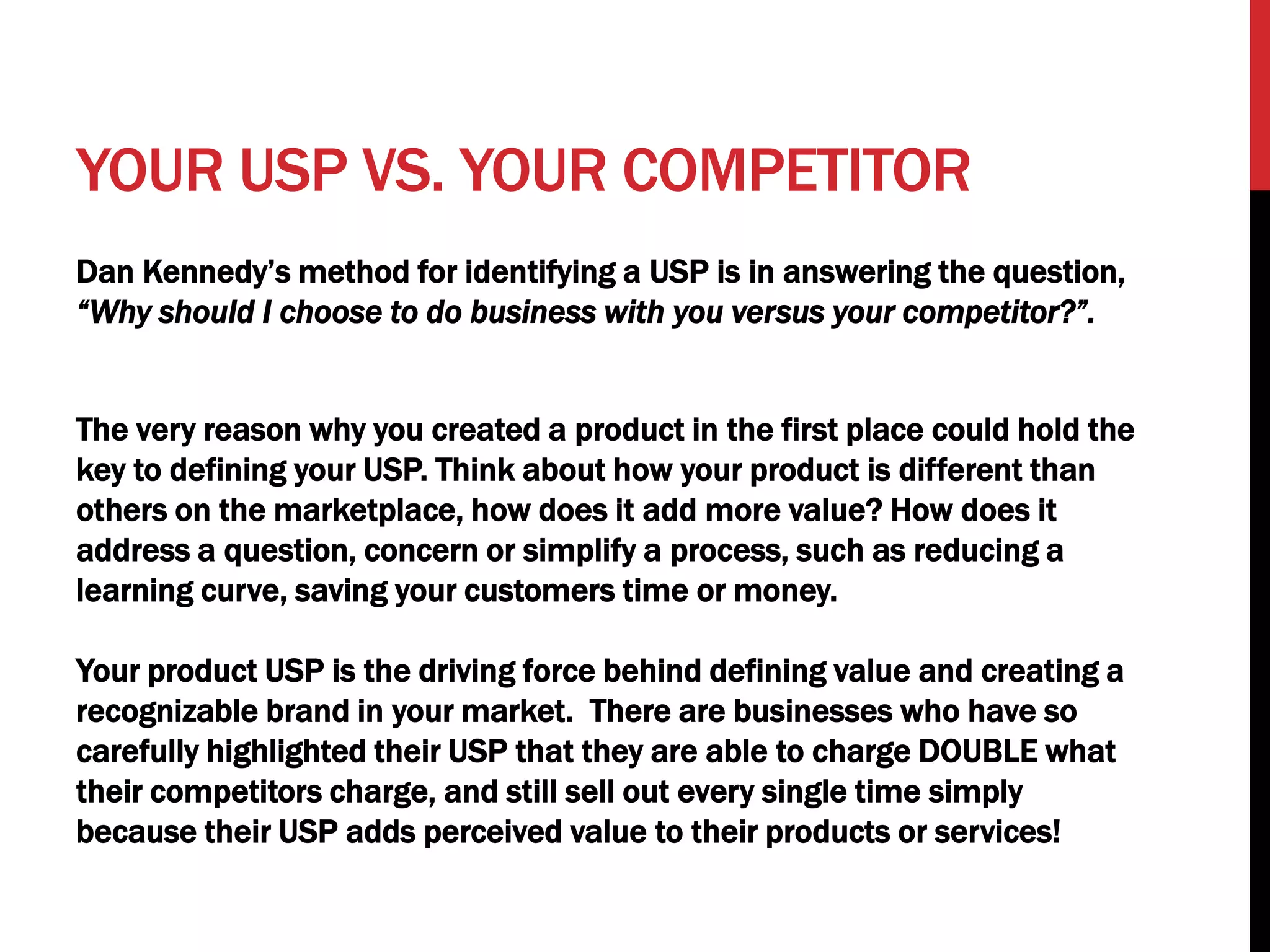 Competitor Advantage: Creating a Powerful USP | PPTX