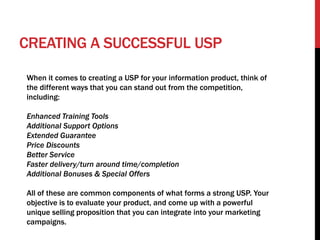 Competitor Advantage: Creating a Powerful USP | PPTX