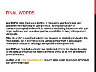 Competitor Advantage: Creating a Powerful USP | PPTX