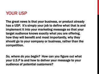 Competitor Advantage: Creating a Powerful USP | PPTX