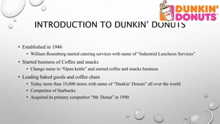 Competitve analysis dunkin donuts | PPTX