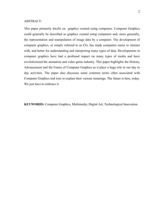 COMPUTER GRAPHICS AND MULTIMEDIA: The Future is here, Today. | DOC