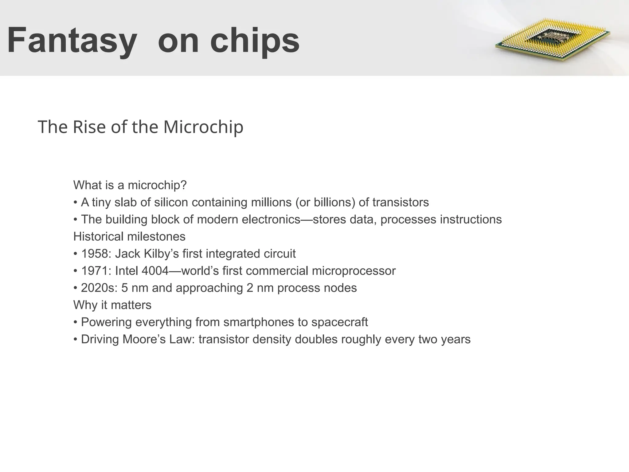 Microchip Evolution: Trends & Challenges | PPT