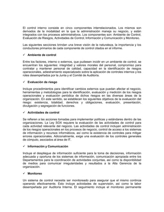 Compilación coso, sox, mejores practicas internacionales en control ...