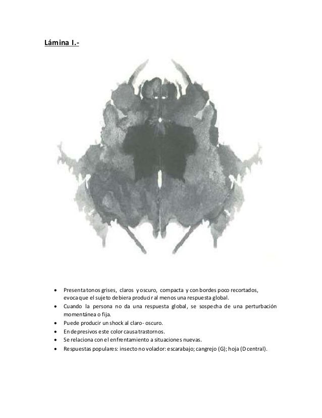 Ejemplo de interpretacion del test de rorscharch - snobomb