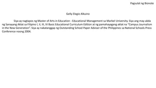 Compilation of academic write ups in piling larang | PPTX