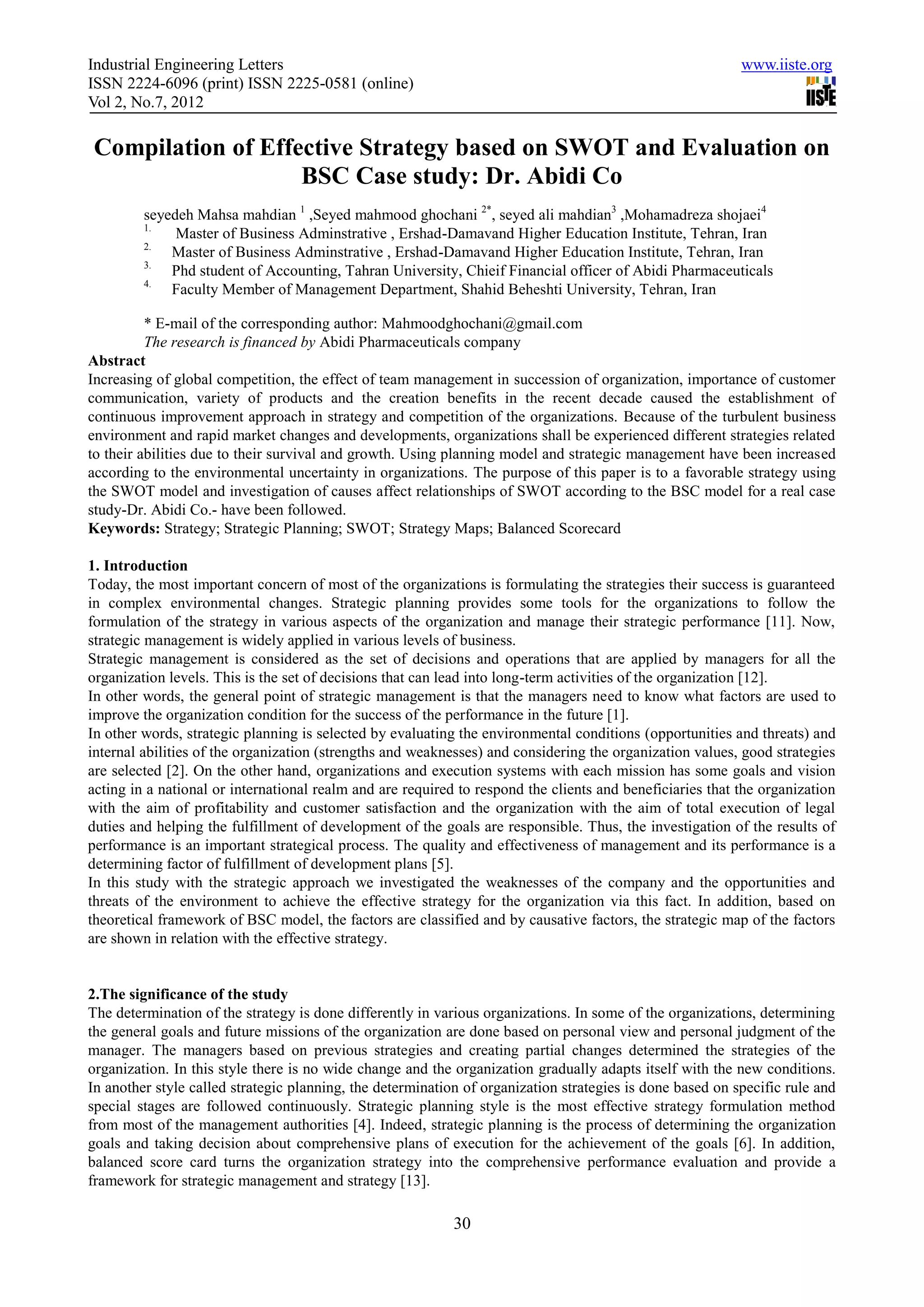 Compilation of effective strategy based on swot and evaluation on | PDF