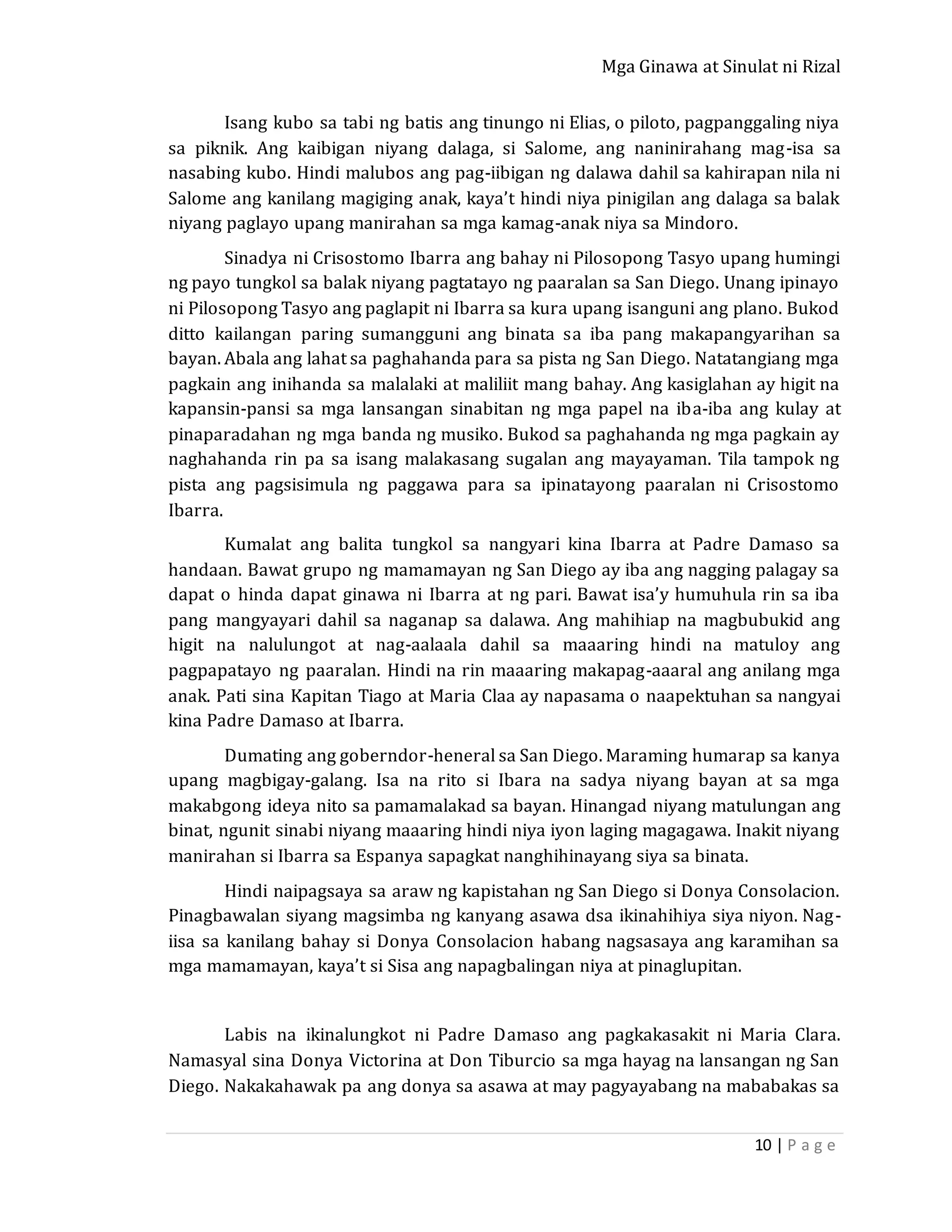 Compilation of Literary Works of Rizal with Interpretation | DOCX