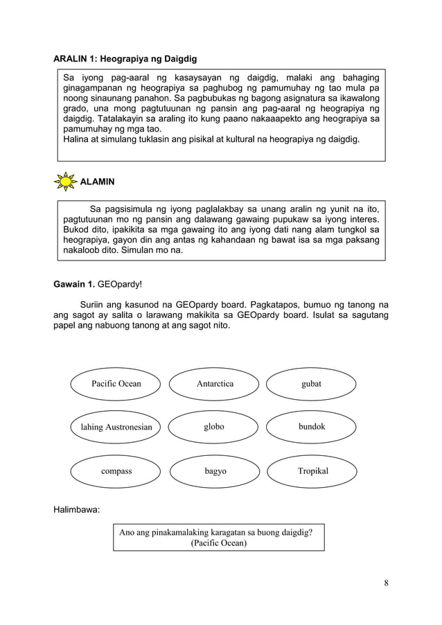 Compilation of Learning Modules in Grade 8 (K to 12 Education System in ...