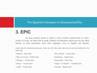 Compilation Of Philippine literature during Pre-Spanish and Spanish ...