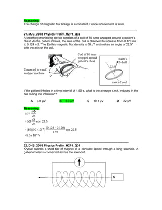 J2 Physics 2008 prelim electromagnetic induction (questions + ans for ...