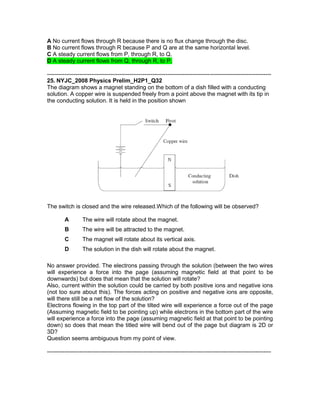 J2 Physics 2008 prelim electromagnetic induction (questions + ans for ...