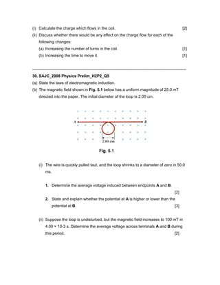 J2 Physics 2008 prelim electromagnetic induction (questions + ans for ...