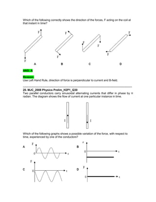 Compilation of questions on electromagnetism (questions only + ans for ...