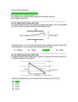 Compilation of questions on electromagnetism (questions only + ans for ...