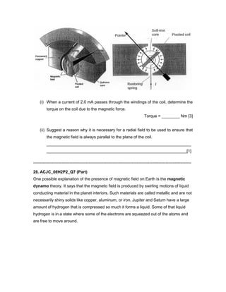 Compilation of questions on electromagnetism (questions only + ans for ...