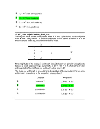 Compilation of questions on electromagnetism (questions only + ans for ...